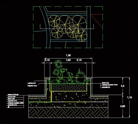 Built In Planters Section Autocad 2d Dwg Detail Plan N 43 Off