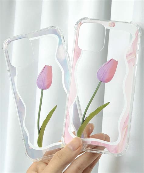 심플 플라워 망고튤립 꽃 케이스 투명젤리젤하드 아이폰13 12 11 Mini Pro Max X Xs 7 8 갤럭시 S20 S21 S22 Z플립3 에이블리