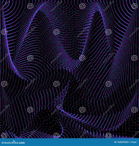 Flowing Energy Particles Background Waves Of Fluorescent Lights Blurred Dots Lights Effect