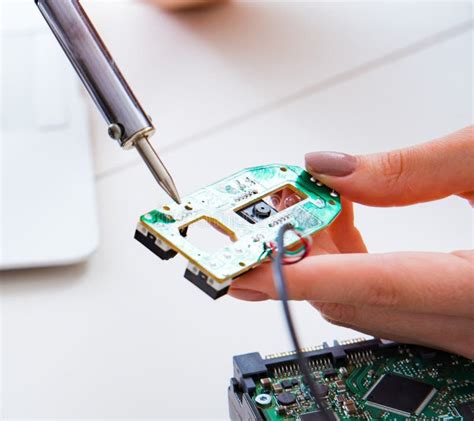 Engineer Fixing Broken Computer Hard Drive Stock Photo Image Of Circuit Drive 304268468