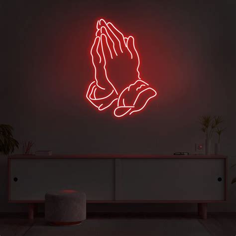Praying Hands Neon Sign Lust Red Red Neon Spiritual Sign Neon
