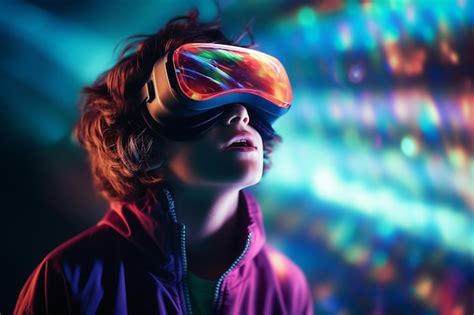 Adult Man Using A Vr Virtual Reality Headset Glasses For Gaming And