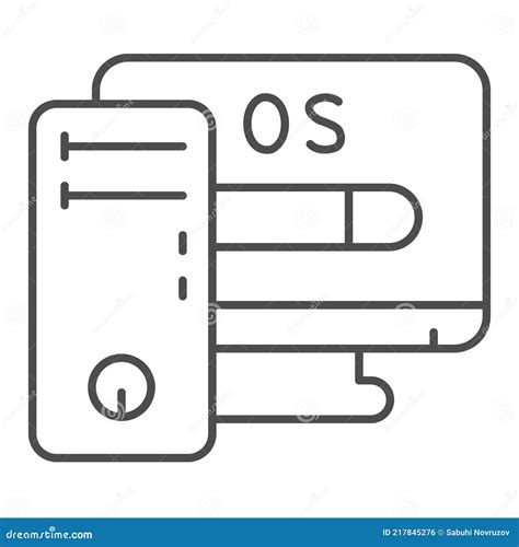 Computer And Operating System Thin Line Icon Pcrepair Concept Operating System Vector Sign On