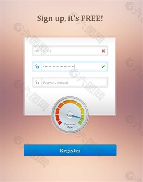 Css3打造美丽的密码强度指示网页ui素材免费下载图片编号449770 六图网