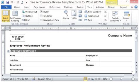 Company Year End Review Template