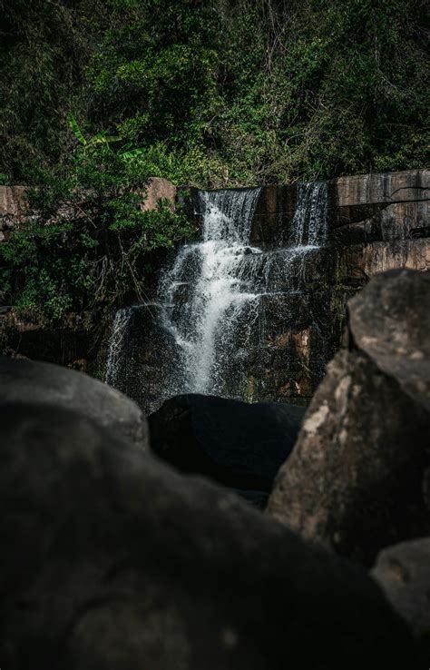 태국의 황야에 있는 고요한 숲 폭포 · 무료 스톡 사진