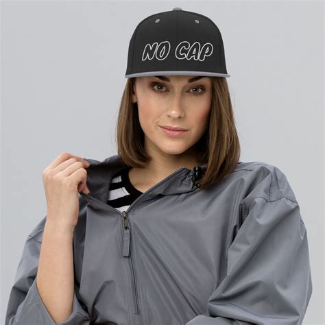 Meme Hat No Cap Tiktok Trend Embroidered Snapback Cap Etsy
