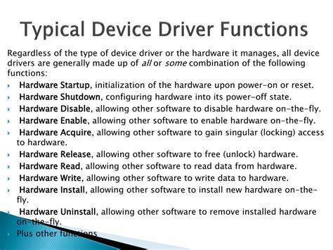 PPT Device Drivers PowerPoint Presentation Free Download ID