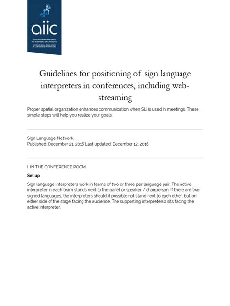 Guidelines For Positioning Of Sign Language Interp 230603 021525 Pdf Language