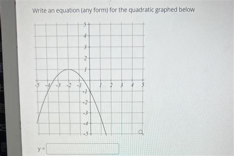 Solved Write An Equation Any Form For The Quadratic