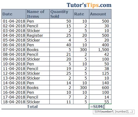 Excel Sum Formula Download Practice Sheet Tutor S Tips