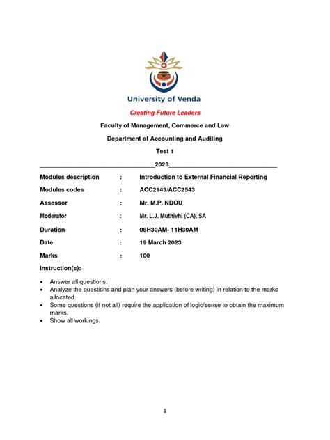 Acc2143acc2543 Test 1 2023 Pdf Depreciation Debits And Credits