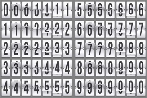 Flip Clock Numbers Graphic By Tartila Stock Creative Fabrica