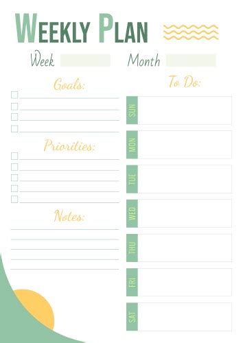 Weekly Plan Vector Images Over 5 800