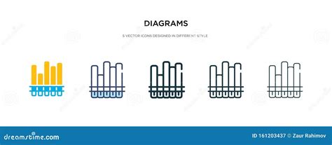 Diagrams Icon In Different Style Vector Illustration Two Colored And Black Diagrams Vector