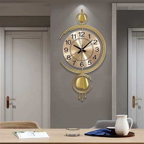 Modern Decorative Metal Wall Clock Golden Home Decor Art｜homary