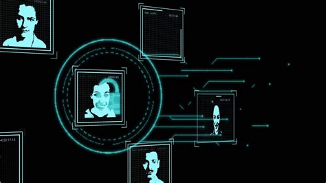 Premium Stock Video Animation Of User Photos Digital Padlock And Data Processing On Black