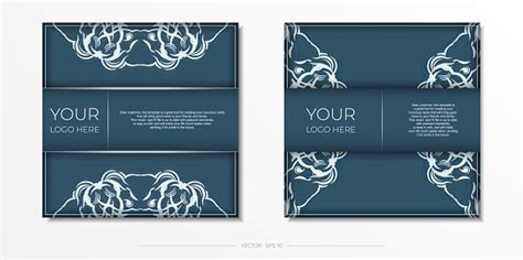 고급 조명 패턴사각형 벡터 블루 컬러 엽서 템플릿 빈티지 장식품이 있는 프린트 레디 초대 디자인 0명에 대한 스톡 벡터 아트 및 기타 이미지 Istock