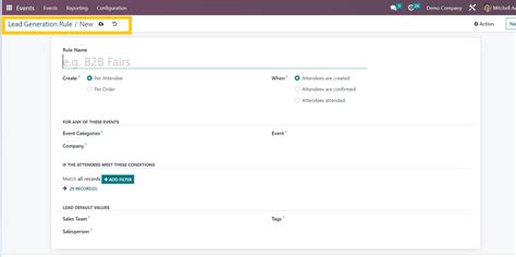 overview of configuration menu of odoo 16 events app