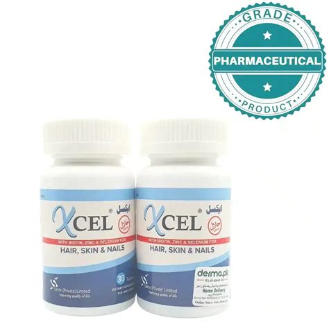 Xcel Hair Skin And Nail Supplements 30 Tablets Derma Pk