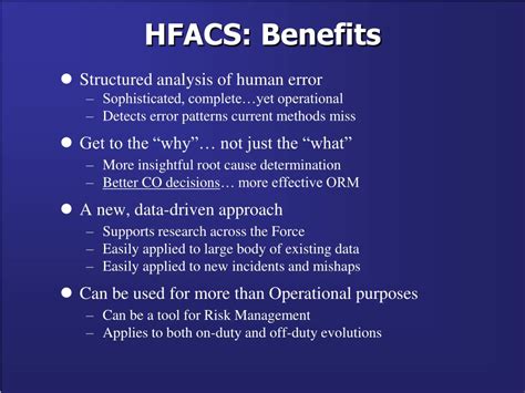 Ppt The Dod Human Factors Analysis And Classification System Hfacs