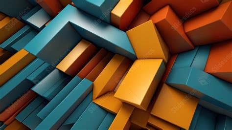 A Stunning Abstract Scene Of Pink Spheres Set Within A Golden Square Powerpoint Background For