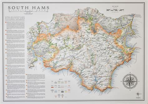 South Hams District Map Print Thecartographicarts