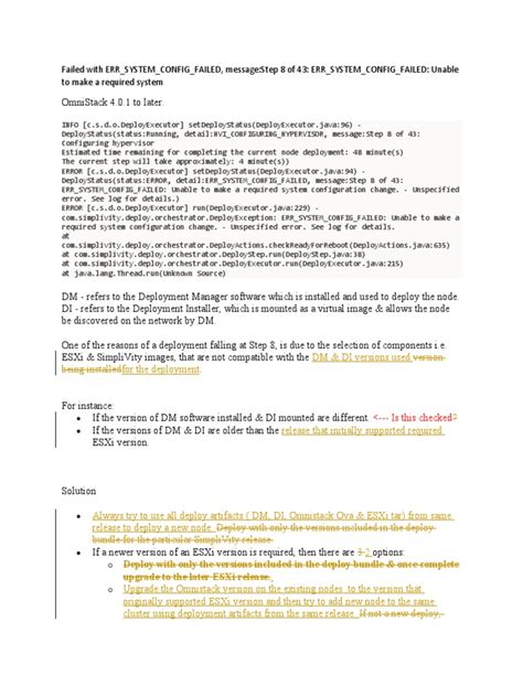 Err System Config Failed V1 Pdf Java Programming Language Operating System Families