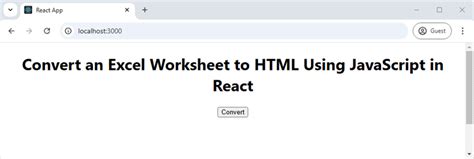 Convert Excel To Html And Vice Versa With Javascript In React
