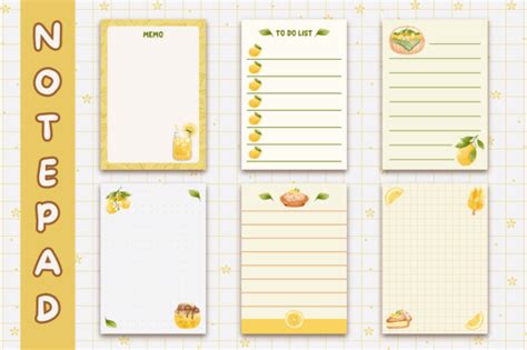 Lemon Theme Notepad Graphic By Denalliecreativestudio · Creative Fabrica