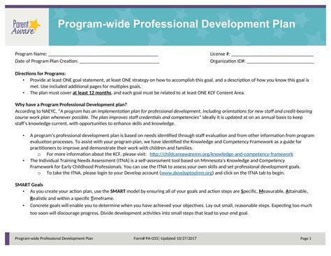 examples of professional development plan for nurses at bridget mireles