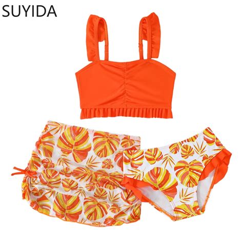 Girls Swimsuits Size 14 16 Ruffle Bikini Sets For Girls 16 18