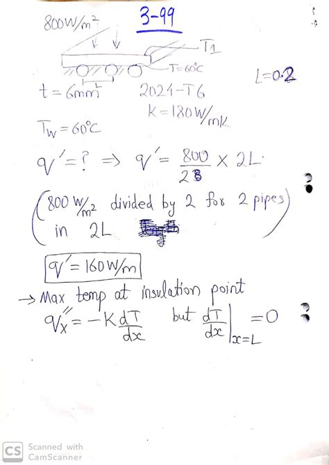 Thermodynamics Heat Transfer Problem 1 Dimensional Conduction Extended Surfaces