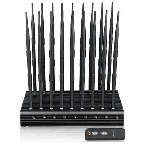Desktop 18antennas Signal Jammer For Block All Mobile Phone Signals Wifi Gps Rf Uhv Vhf Signal