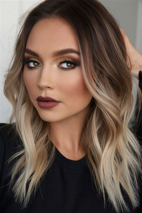 Mid Length Haircut 2025 Dimensional Ombre For A Bold Look Ombre On