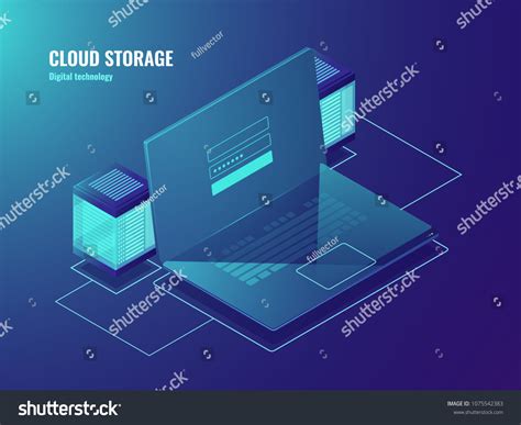 Cloud File Storage Server Room Data Stock Vector Royalty Free