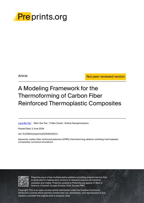 Pdf A Modeling Framework For The Thermoforming Of Carbon Fiber Reinforced Thermoplastic Composites