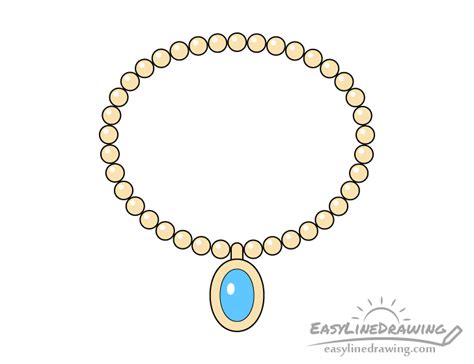 How To Draw A Necklace Step By Step Easylinedrawing