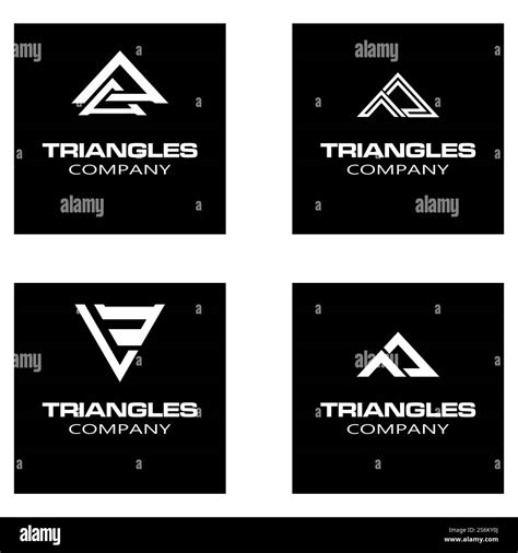 Futuristic Triangle Chain Logo Design Inspiration Stock Vector Image