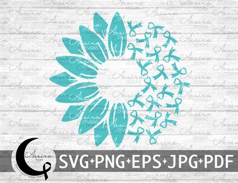 Scleroderma Sunflower Ribbon Svg Scleroderma Awareness Ribbon