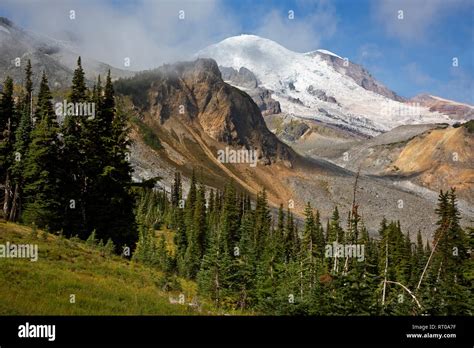 Wa15800 00 Washington Mount Rainier And The Emmons Glacier Viewed