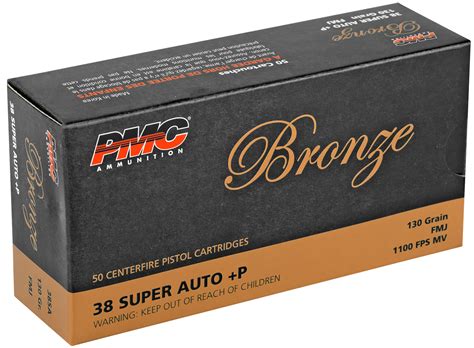 38 Super P Pmc 38sa Bronze 130 Gr Fmj 50 Per Box Steadfast American