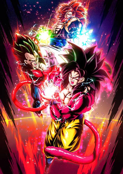 Goku Ssj4vegeta Ssj4gogeta Ssj4 By Davidferres On Deviantart