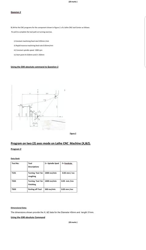 Solved Marks Quesion B Write The CNC Programs For Chegg Com