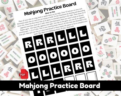 Mahjong Practice Board Printable For Mahjong Solo Practice Beginner