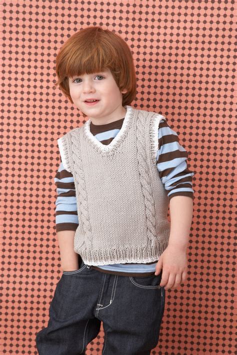 Cable Vest Pattern Knit Lion Brand Yarn