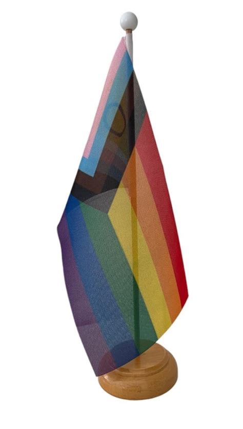 Intersex Progress Pride Desk Flag Wooden Base Custom Flag Australia