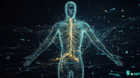 Full Body Neural Network Artistic Representation Of Artificial Intelligence Generative Ai