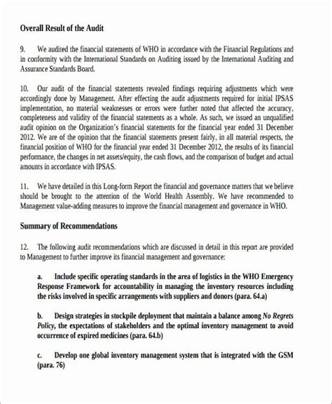 Audit Summary Template Peterainsworth