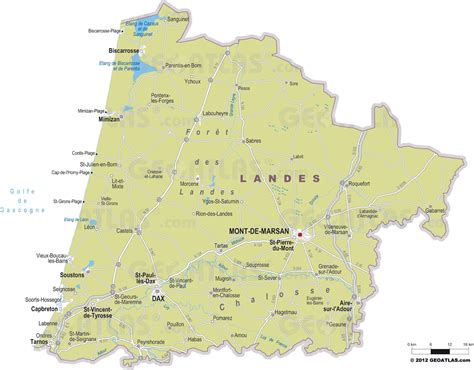 Carte Des Landes Landes Carte Des Villes Communes Politique Sites